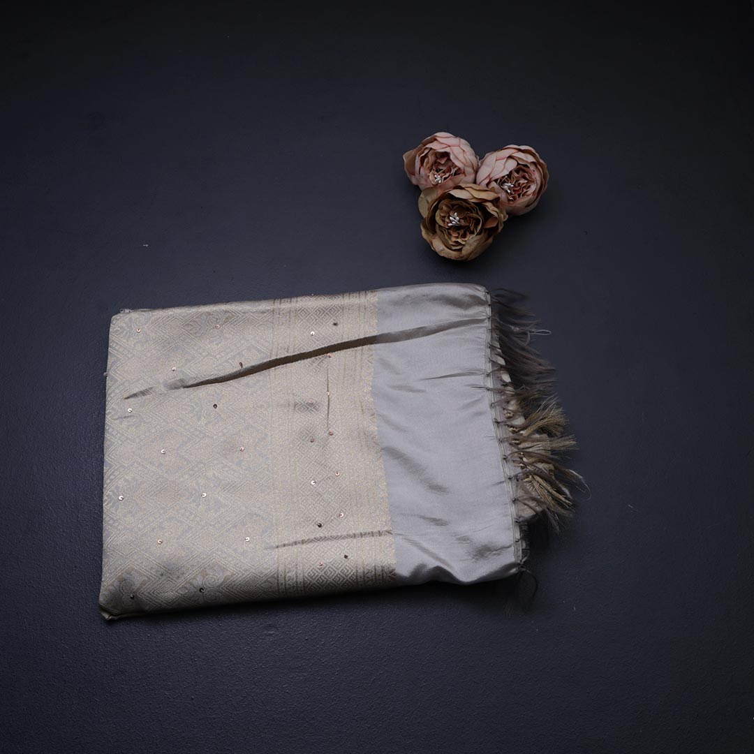 Semi Raw Silk Grey Thread Embroidered Saree – Kumaran Silks