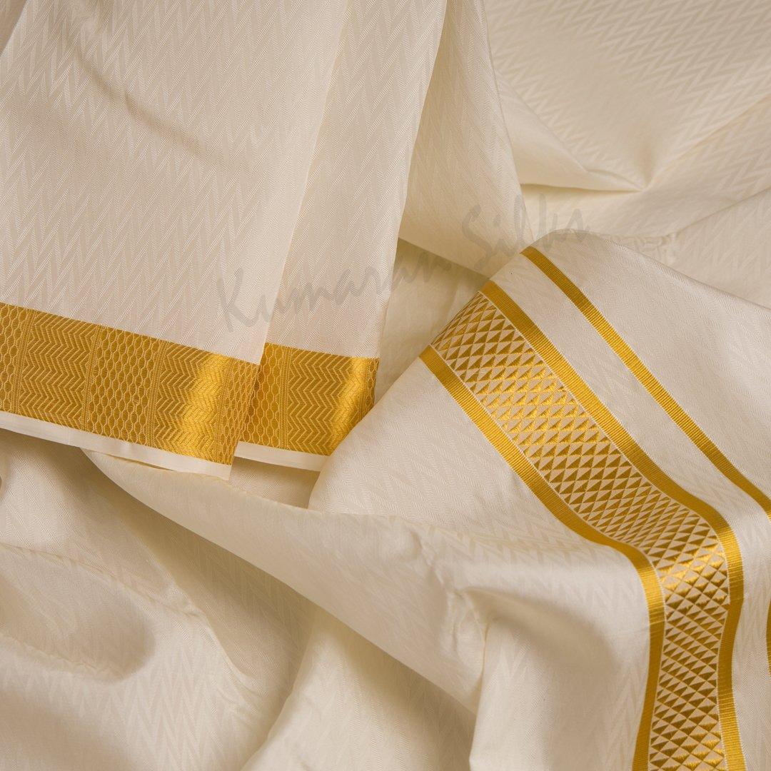 8 X 4 Designer Embossed Silk Dhoti 100K