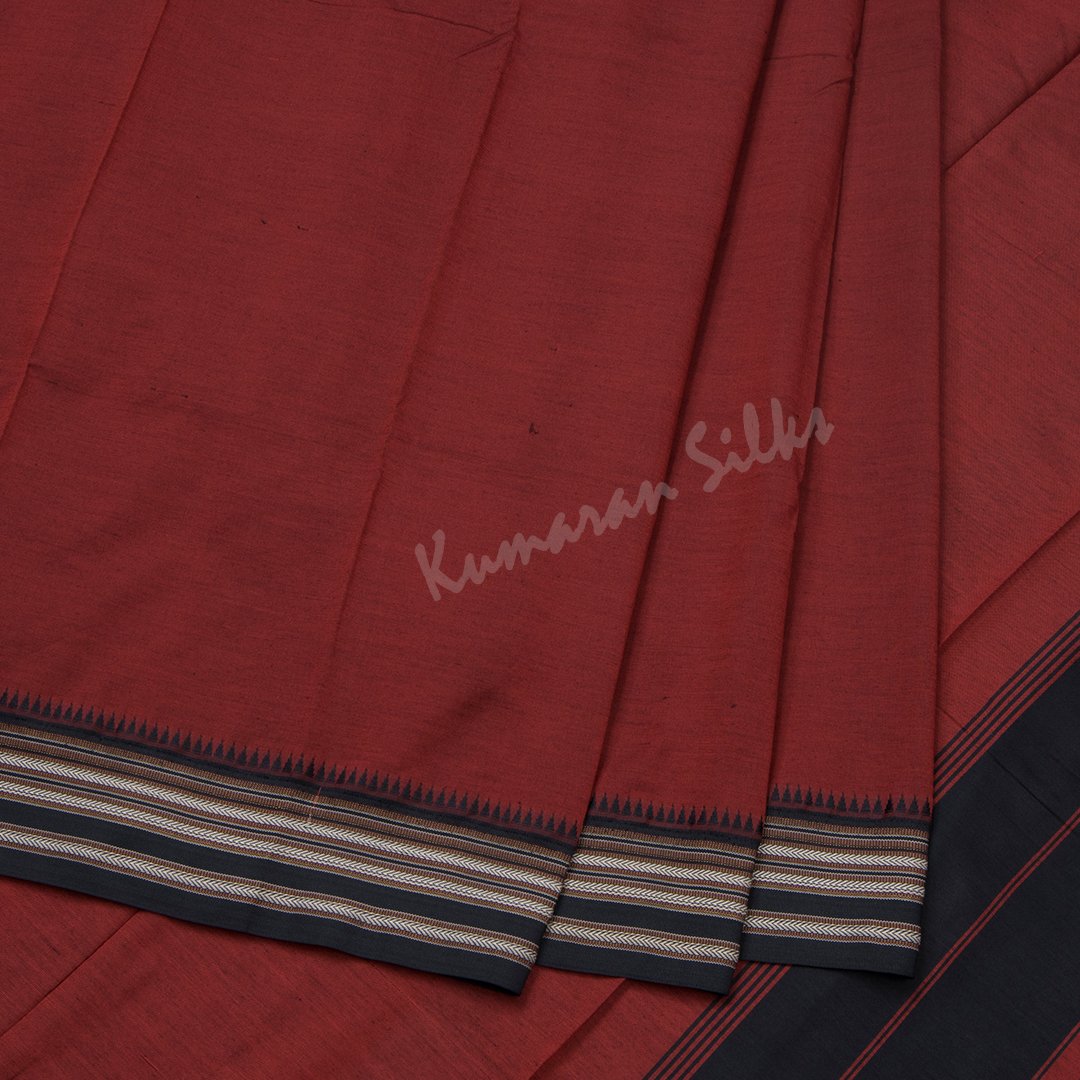 Dharwad Cotton Maroon Plain Saree – Kumaran Silks