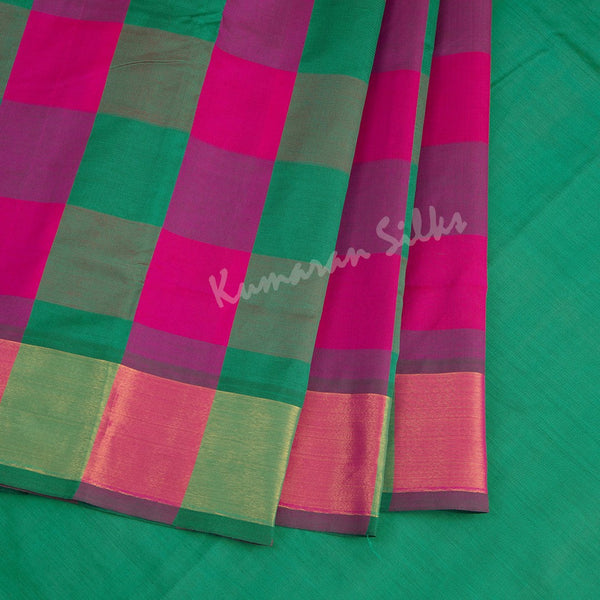 Semi Silk Cotton Multi Colour Checked Saree 03 – Kumaran Silks