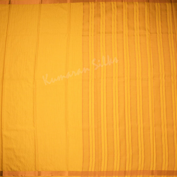 Semi Mysore Silk Mango Yellow Checked Saree – Kumaran Silks