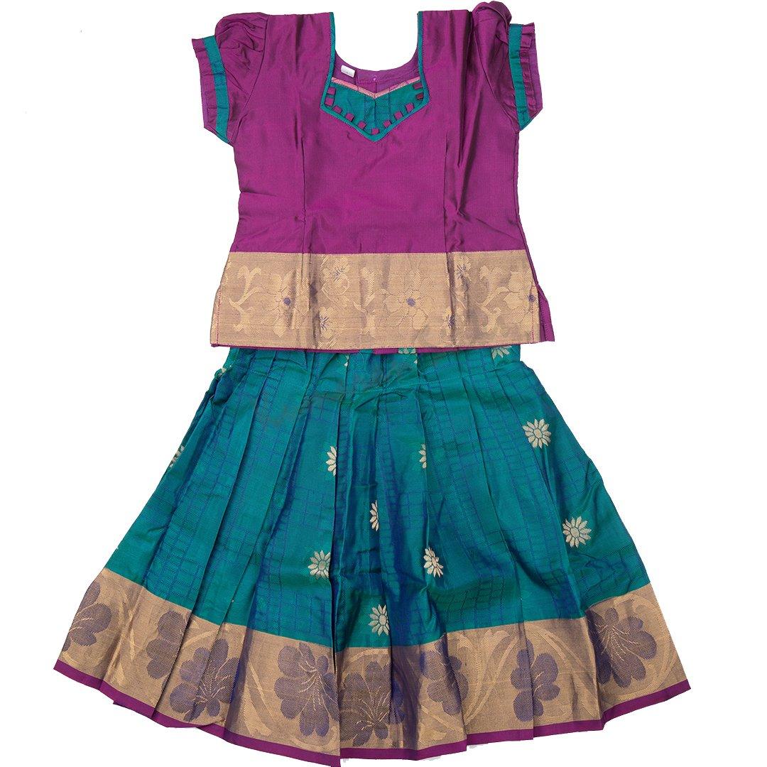 Pure Silk Purple 2 Years Baby Pavada Set 03 – Kumaran Silks