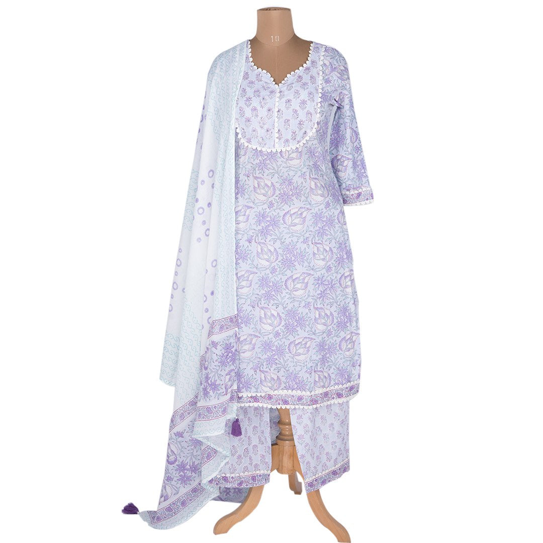 Light Blue Printed Readymade Salwar Suit – Kumaran Silks